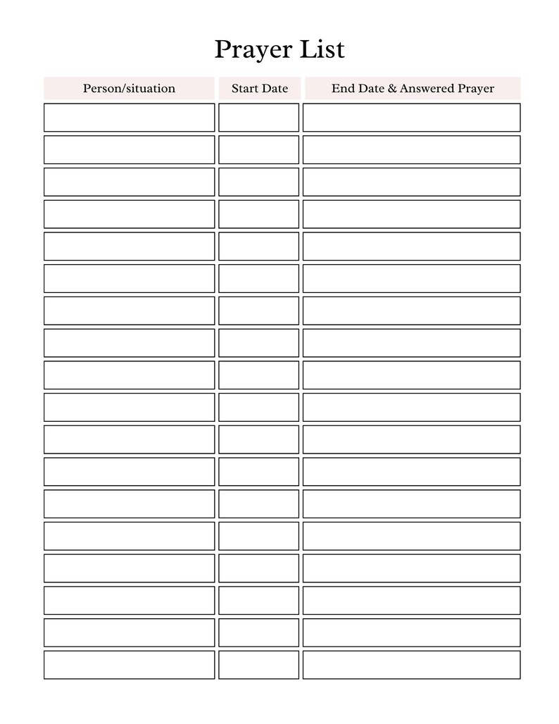 Prayer Journal: Minimalistic Design, Printable, for Daily Prayer Time ...