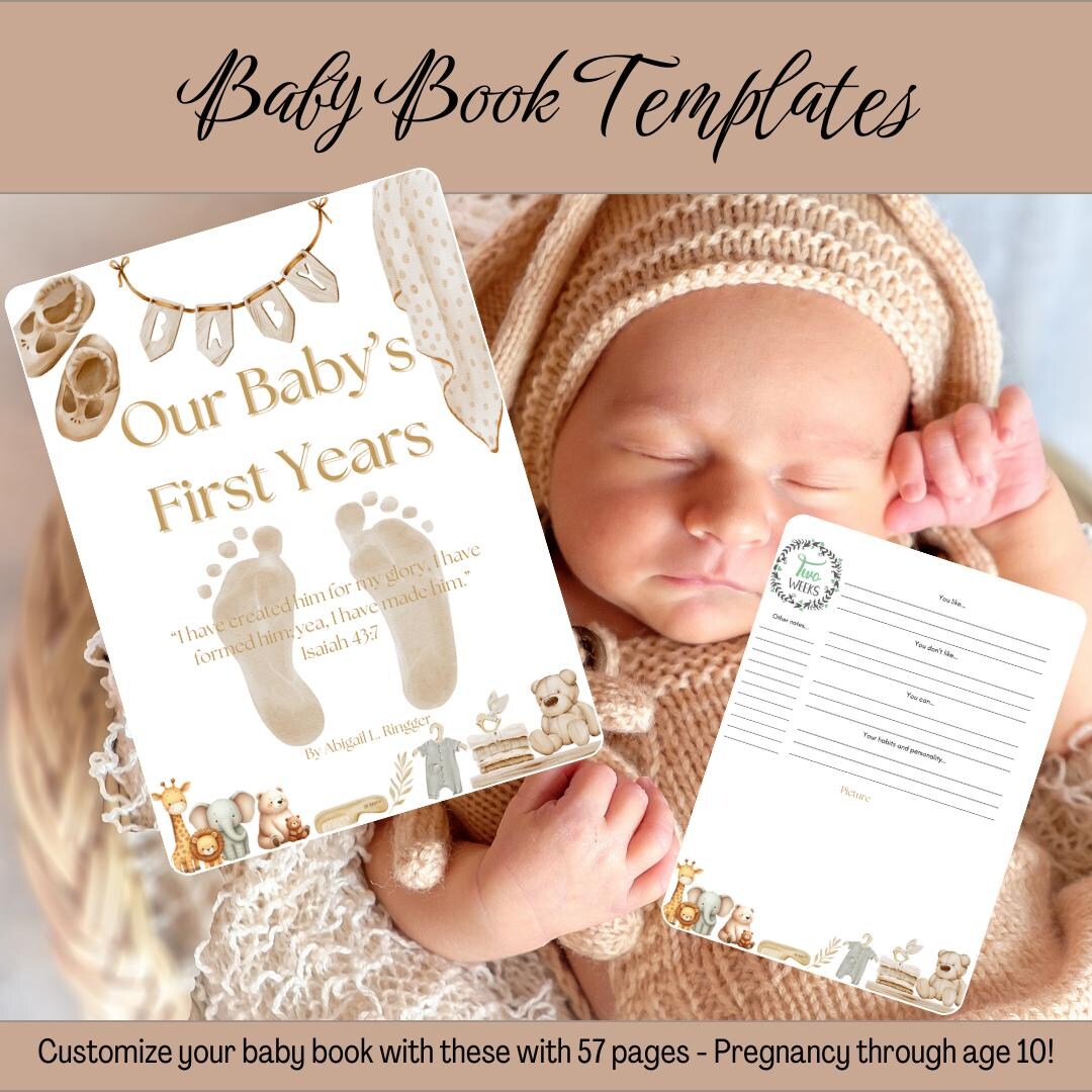 Baby Book: Printable, Gender-neutral Pages in Boho Style | Pregnancy ...