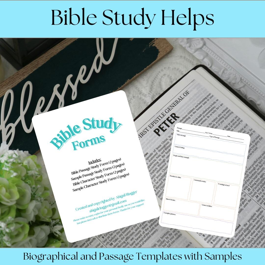 Printable Bible Study Forms With Samples | Passage Study Form ...