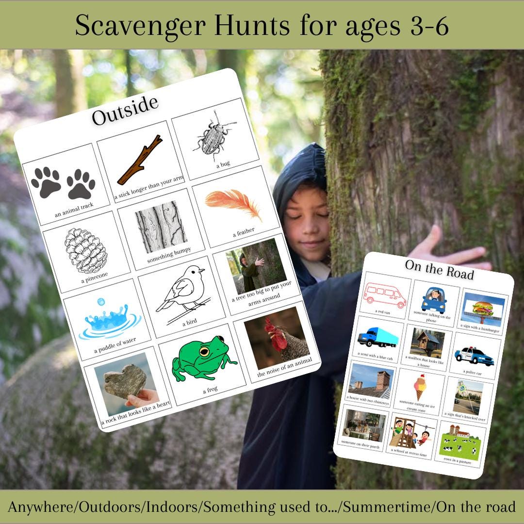 Picture Scavenger Hunts for Preschoolers (ages 3-6) Including Outdoors ...