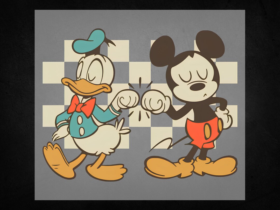 Vintage Checkered Mickey Donald Duck Dtf,iron on Transfer, Funny Mickey ...