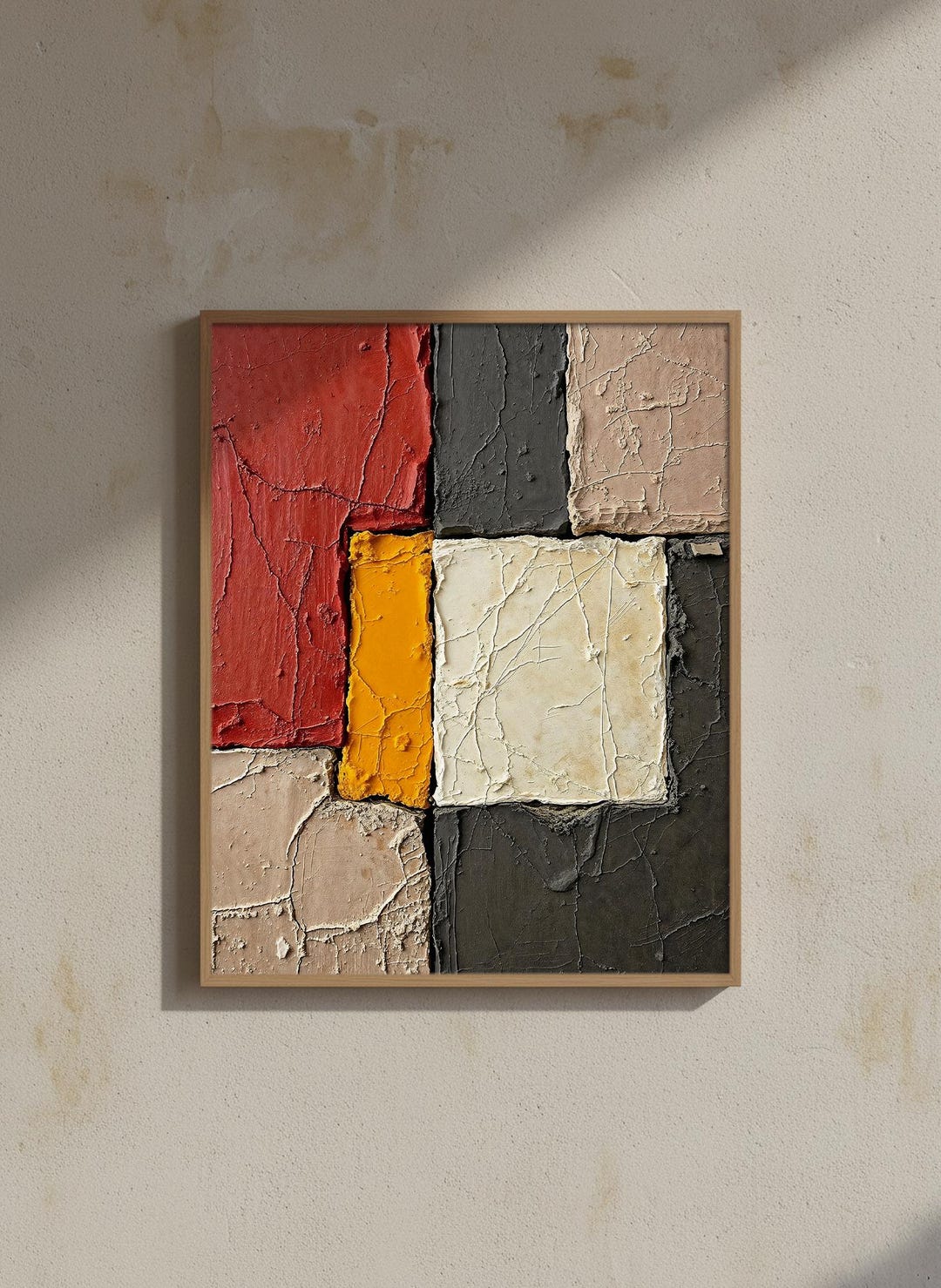 Industrial Impasto Wall Art, Rust and Black Abstract Canvas Print, Wabi ...