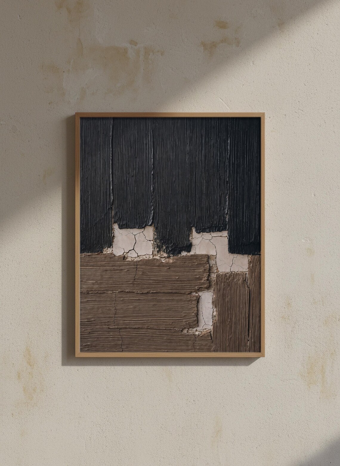 Set di 3 stampe murali nere e marroni, stampe con texture intrecciata ...