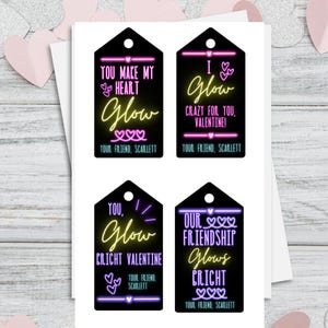 Editable Glow Stick Valentine Canva Template - Bright Colors ...