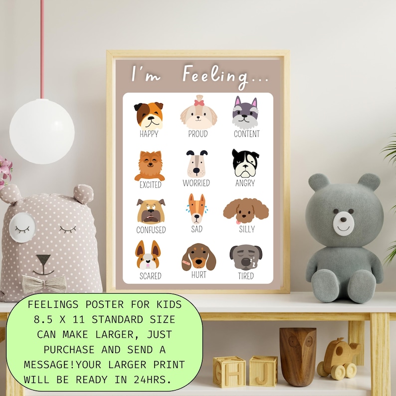 Dog Feelings Chart: Kids Social Emotional Learning (PDF Download) - Etsy