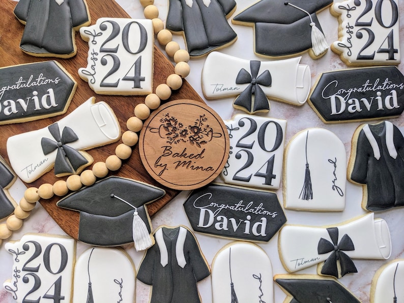 Black and White Graduation Cookies | Butter Vanilla Sugar Cookies | 1 ...