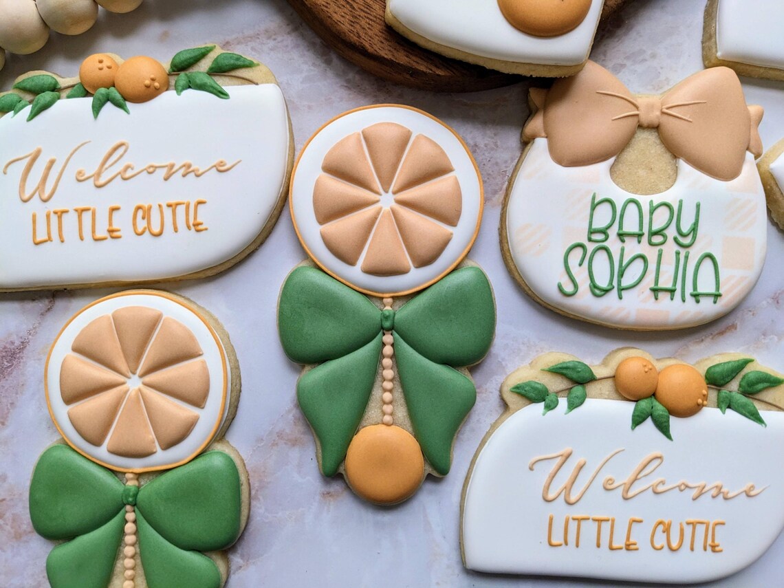 Little Cutie Baby Shower Cookies | Vanilla Sugar Cookies | 1 Dozen - Etsy