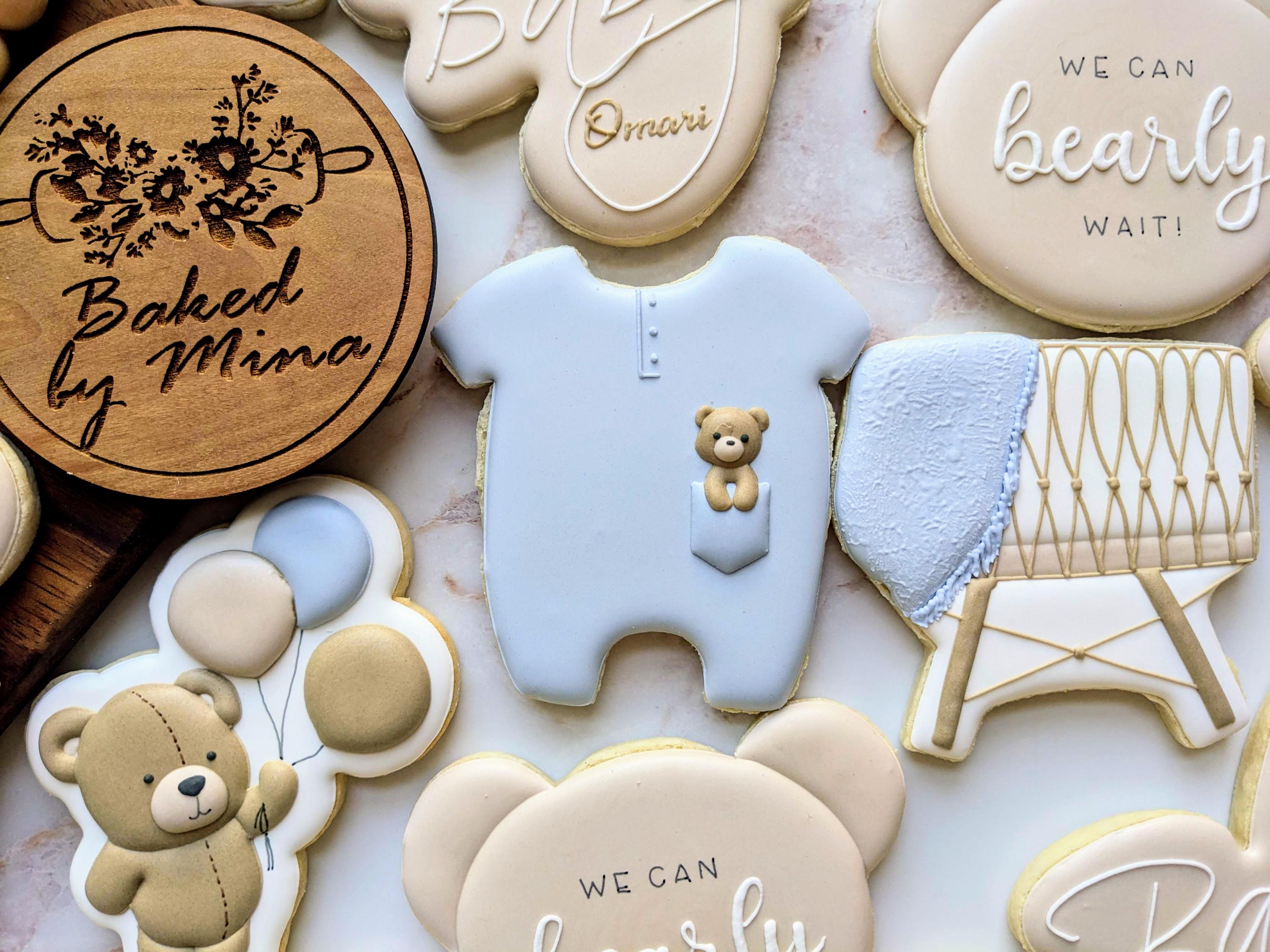 We Can Bearly Wait Baby Shower Cookies | Butter Vanilla Sugar Cookies ...