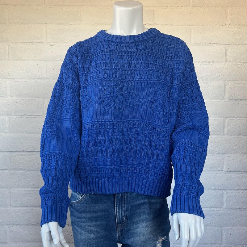 Royal Blue Chunky Sweater - Etsy