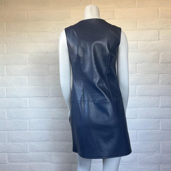 Rare 60s Vinyl Dress - Vintage Mod Navy Blue Vinyl Mi… - Gem