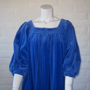 80s Plush Robe Vintage Royal Blue Velour Robe Zip Front Coziest 1980s ...