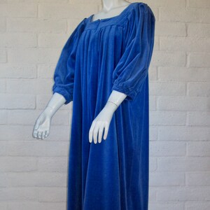 80s Plush Robe Vintage Royal Blue Velour Robe Zip Front Coziest 1980s ...