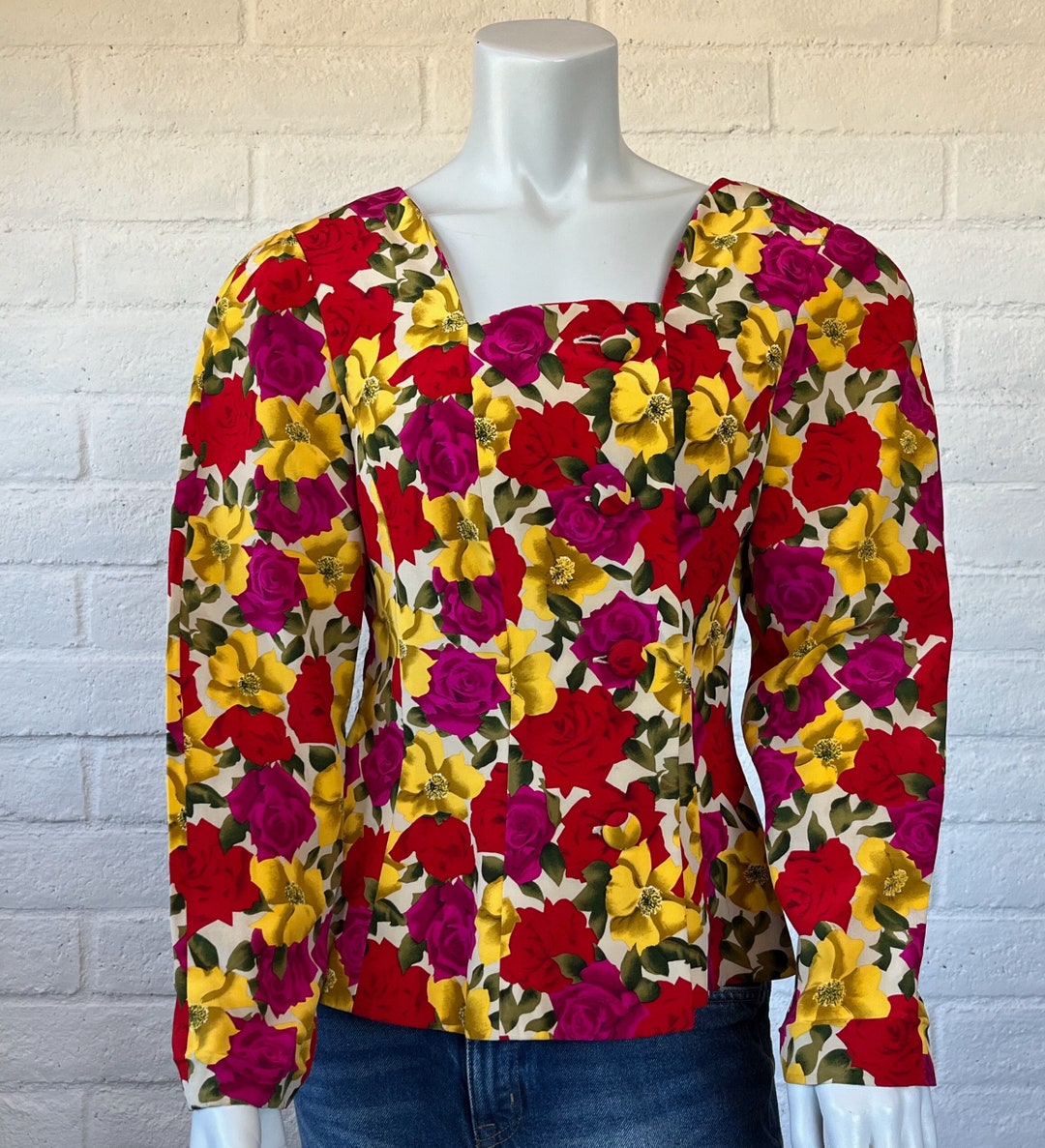 80s Nipon Boutique Silk Jacket Vintage Floral Silk Blazer Gorgeous ...