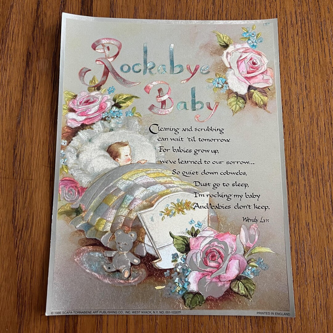 Rockabye Baby Foil Art Print - Vintage 80s Scafa-tornabene Foil Print ...