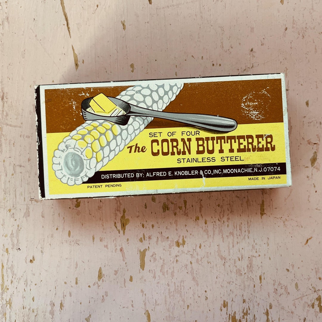 60s Corn Butterer Set of 4 - Vintage Stainless Steel Utensils - Kitschy ...
