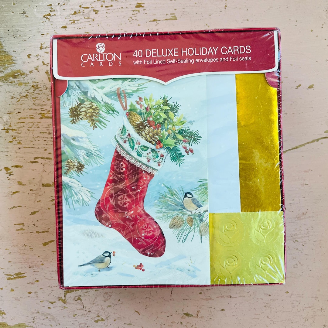 Vintage 80s Christmas Cards New in Box Set of 40 Holiday Cards Xmas ...