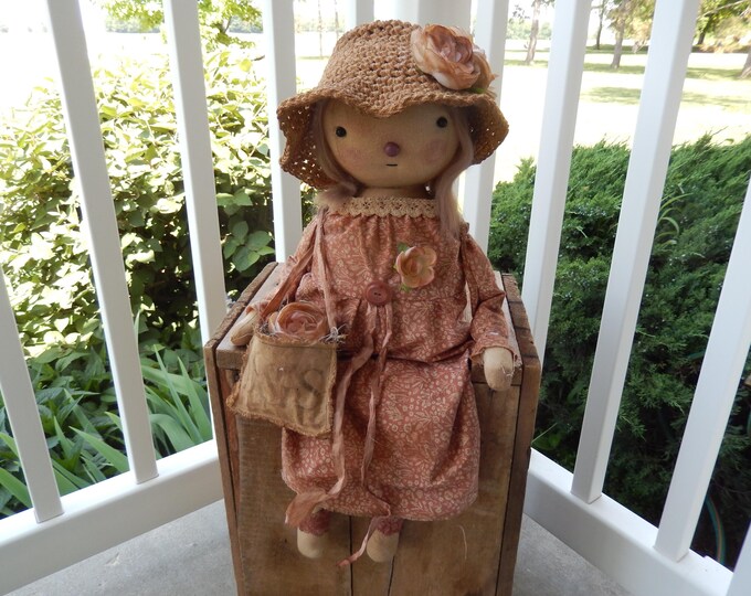 Primitive Garden Doll, Finished Primitive Doll, Grungy Primitive Decor ...