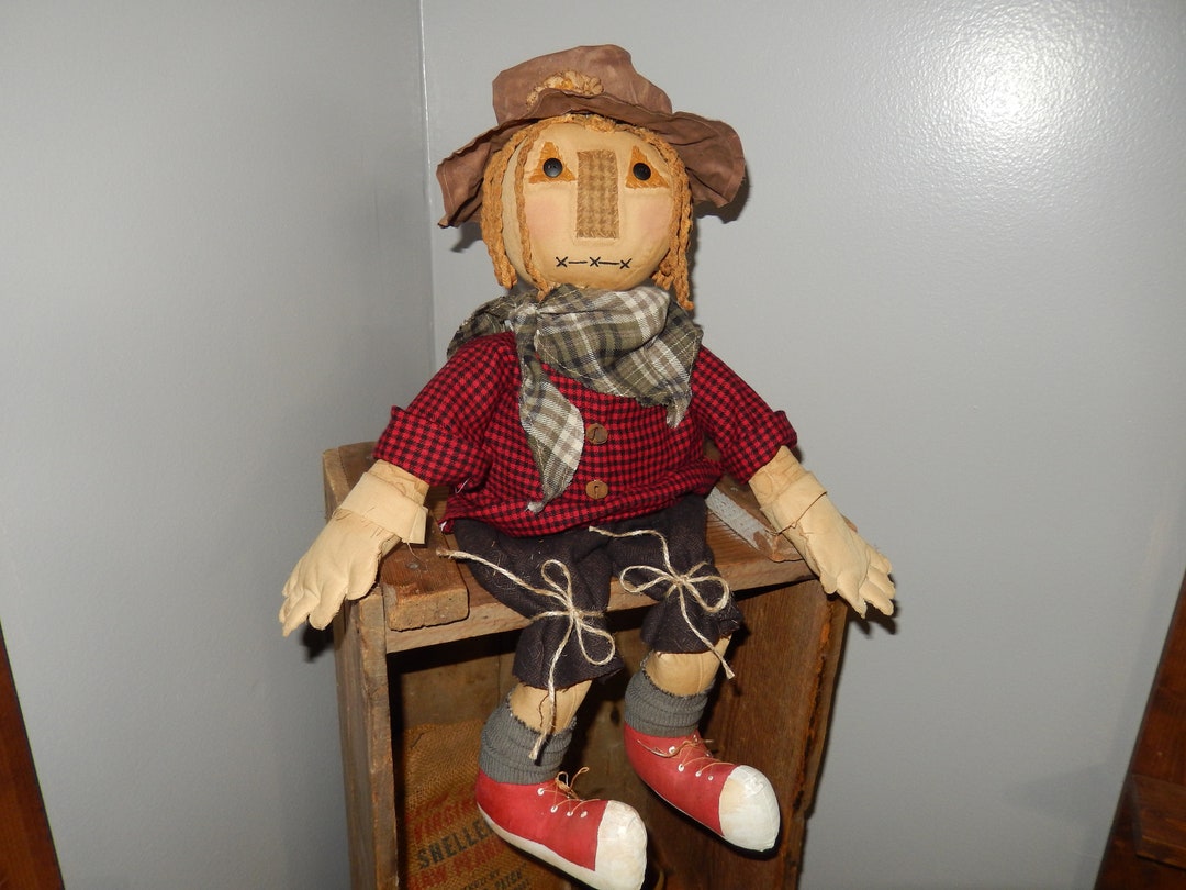 Primitive Grungy Finished Stuffed Scarecrow 21 Tall - Etsy
