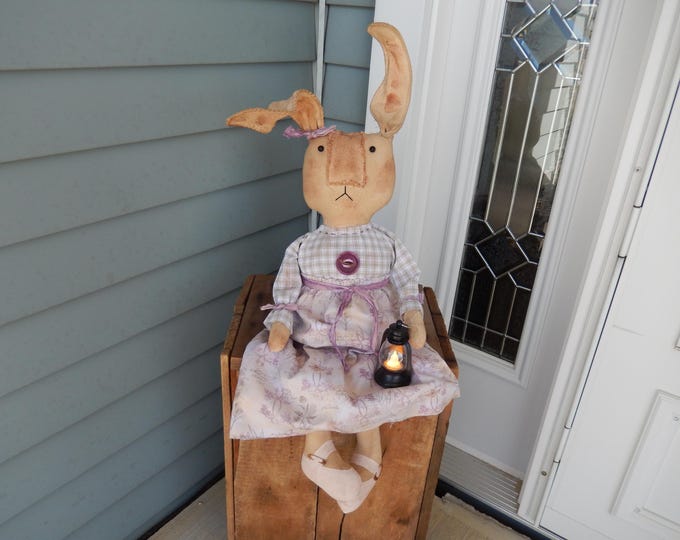Handmade Primitive Rabbit Doll: 24" Primitive Decor - Etsy
