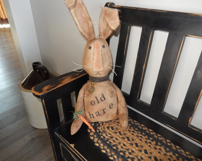 Primitive Finished Bunny Rabbit Doll, Grungy, Stuffed Rabbit, Easter ...