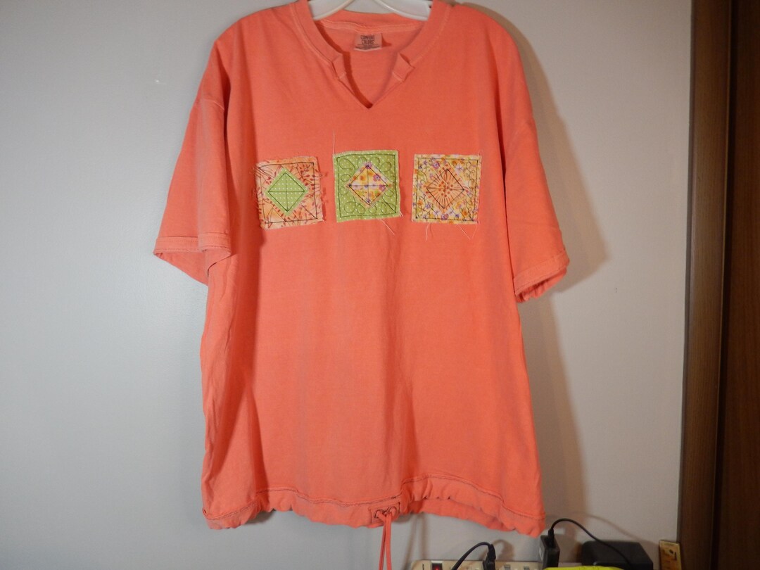 Women's 2XL V Neck Short Sleeve Cotton Tunic T-shirt, Drawstring Bottom ...
