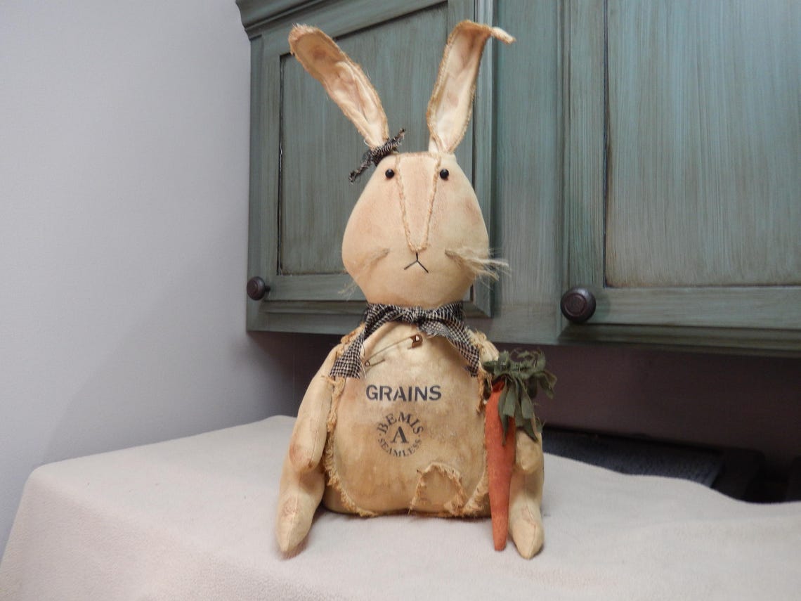 Primitive Finished Bunny Rabbit Doll: Primitive Decor - Etsy