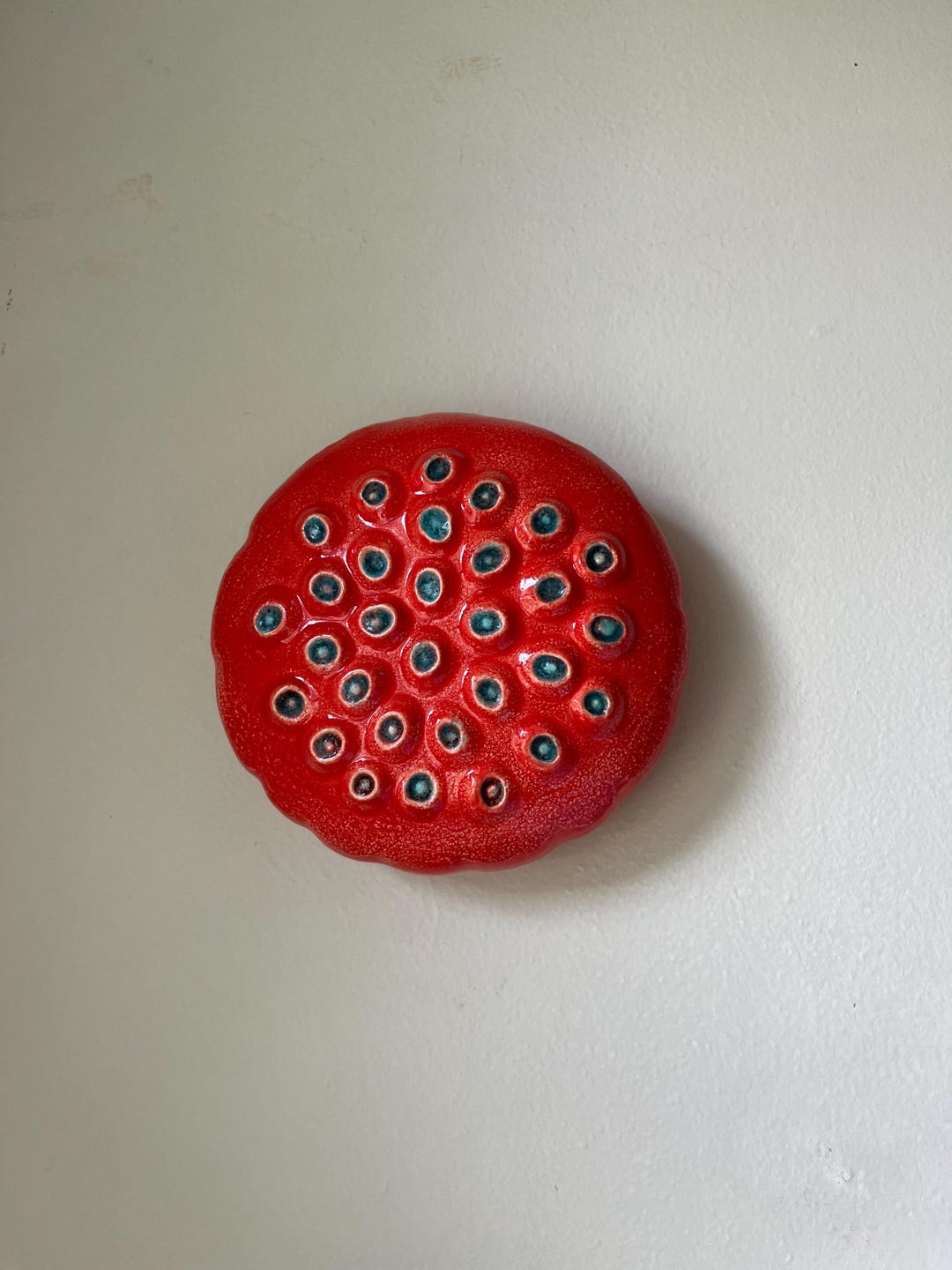 Ceramic Wall Art Red and Blue Lotus Seed Pod 14 - Etsy