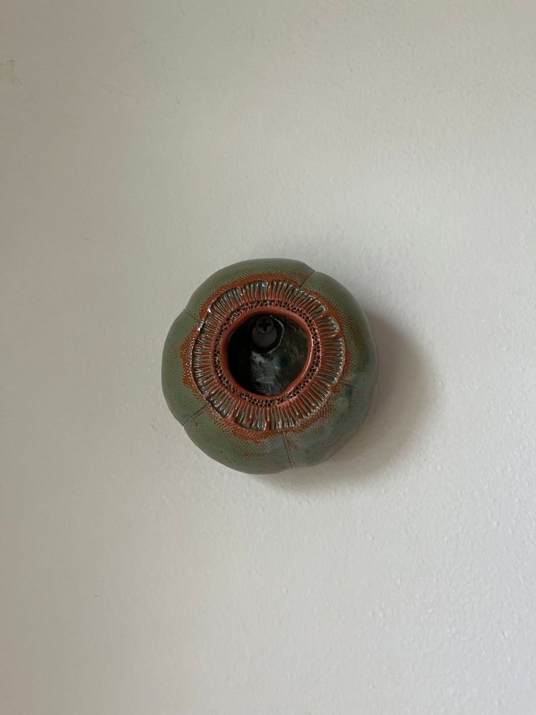 Ceramic Wall Art Red Clay With Green Glaze Sea Portal Pod 53 - Etsy