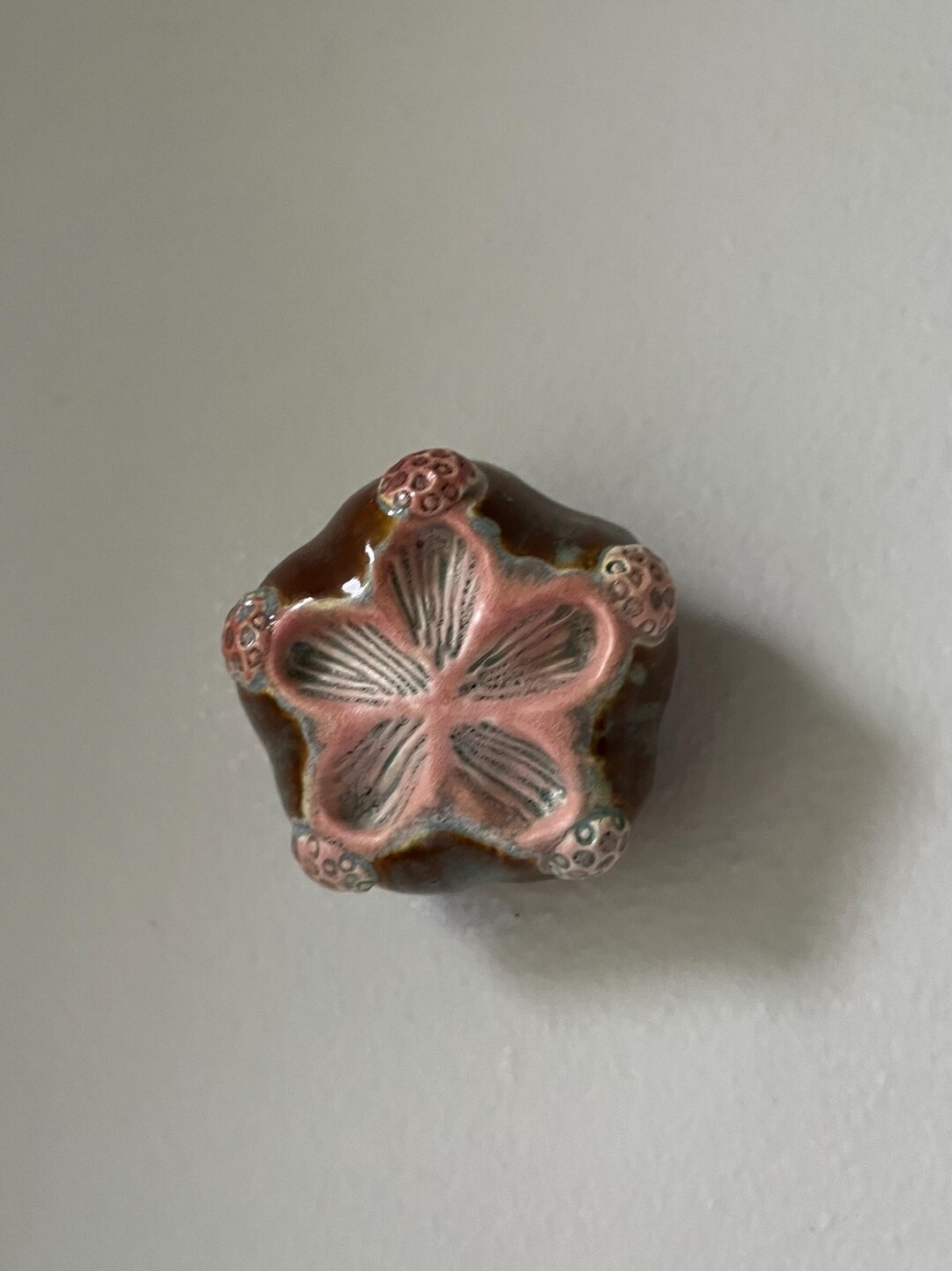 Ceramic Wall Art Pink and Green Flower Pod 36 - Etsy