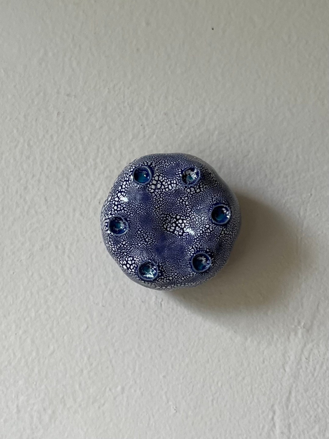 Ceramic Wall Art Blue and White Spore Pod 44 - Etsy