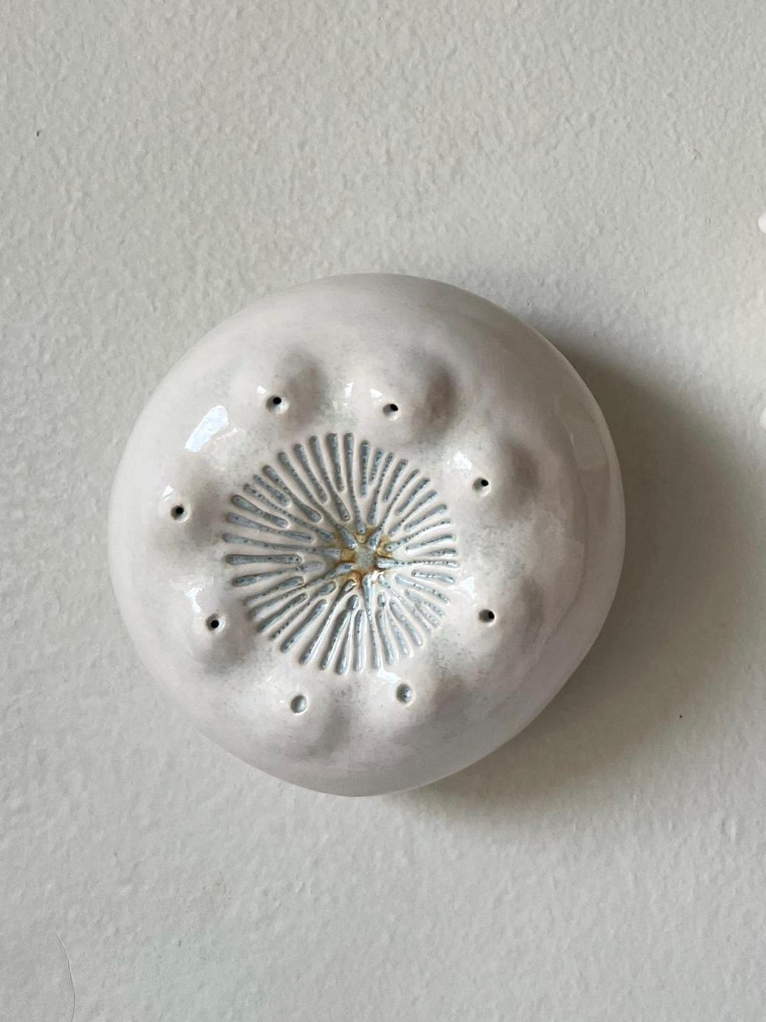 Ceramic Wall Art White and Blue Spore Pod 12 - Etsy