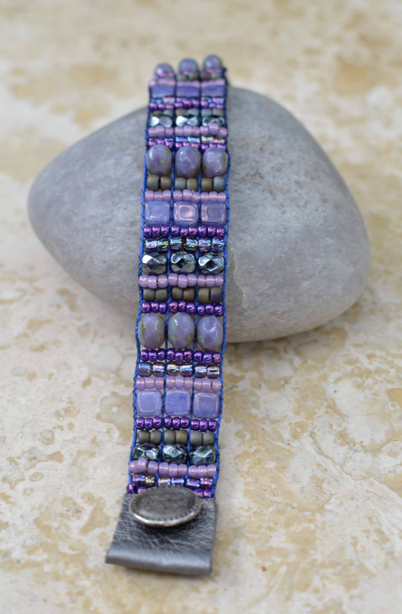 Loomed Beaded Bracelet - Sundance Style Artisan Jewelry - Purple, Lilac ...