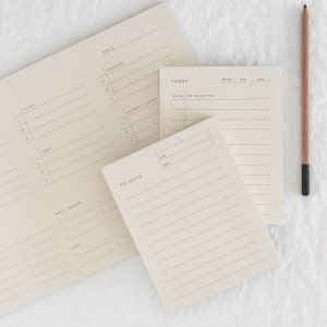 To Note Block Notepad // to Do List, Daily Organizer, Notes, Notepad - Etsy