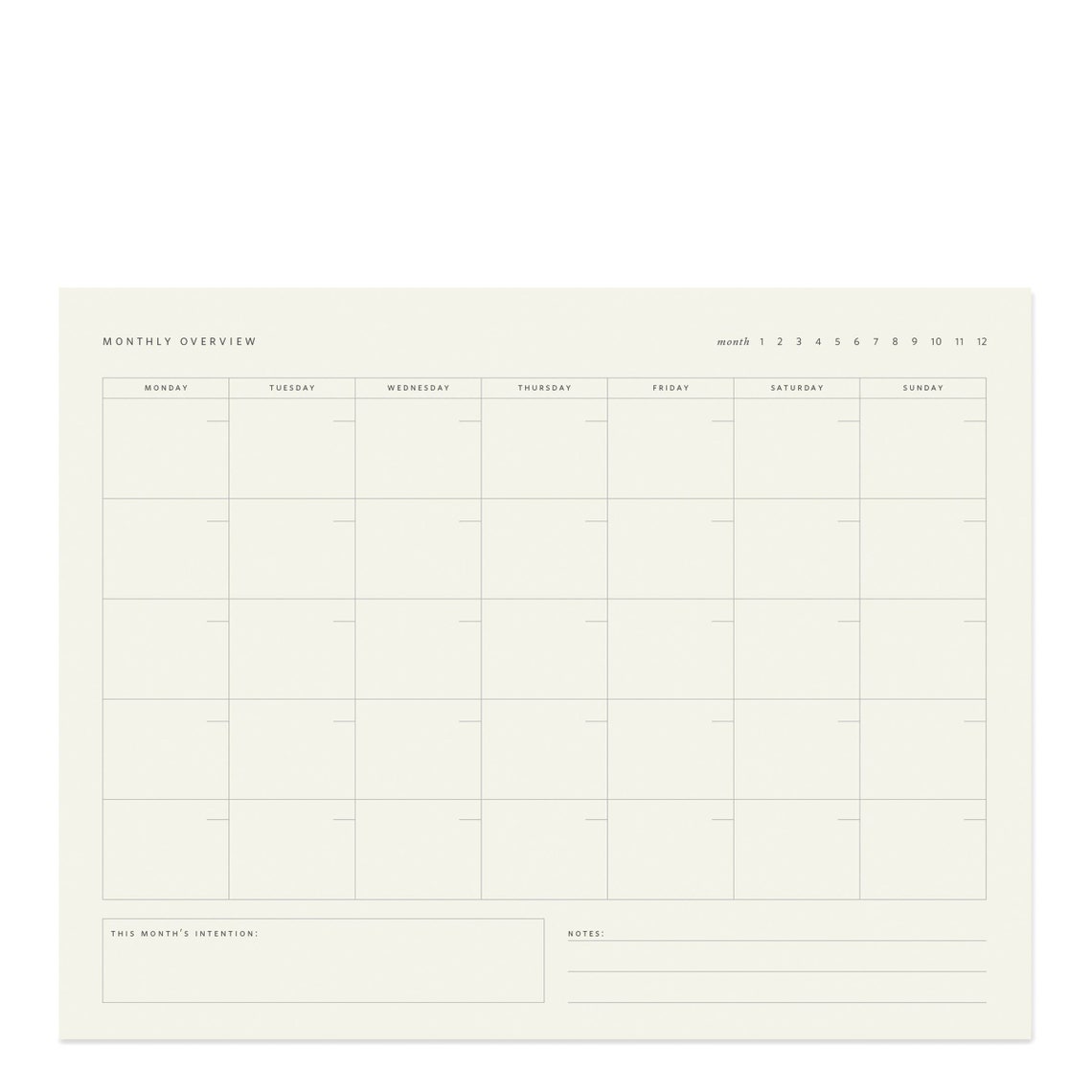 Monthly Overview Notepad // Monthly Organizer, Monthly Planner, Monthly ...