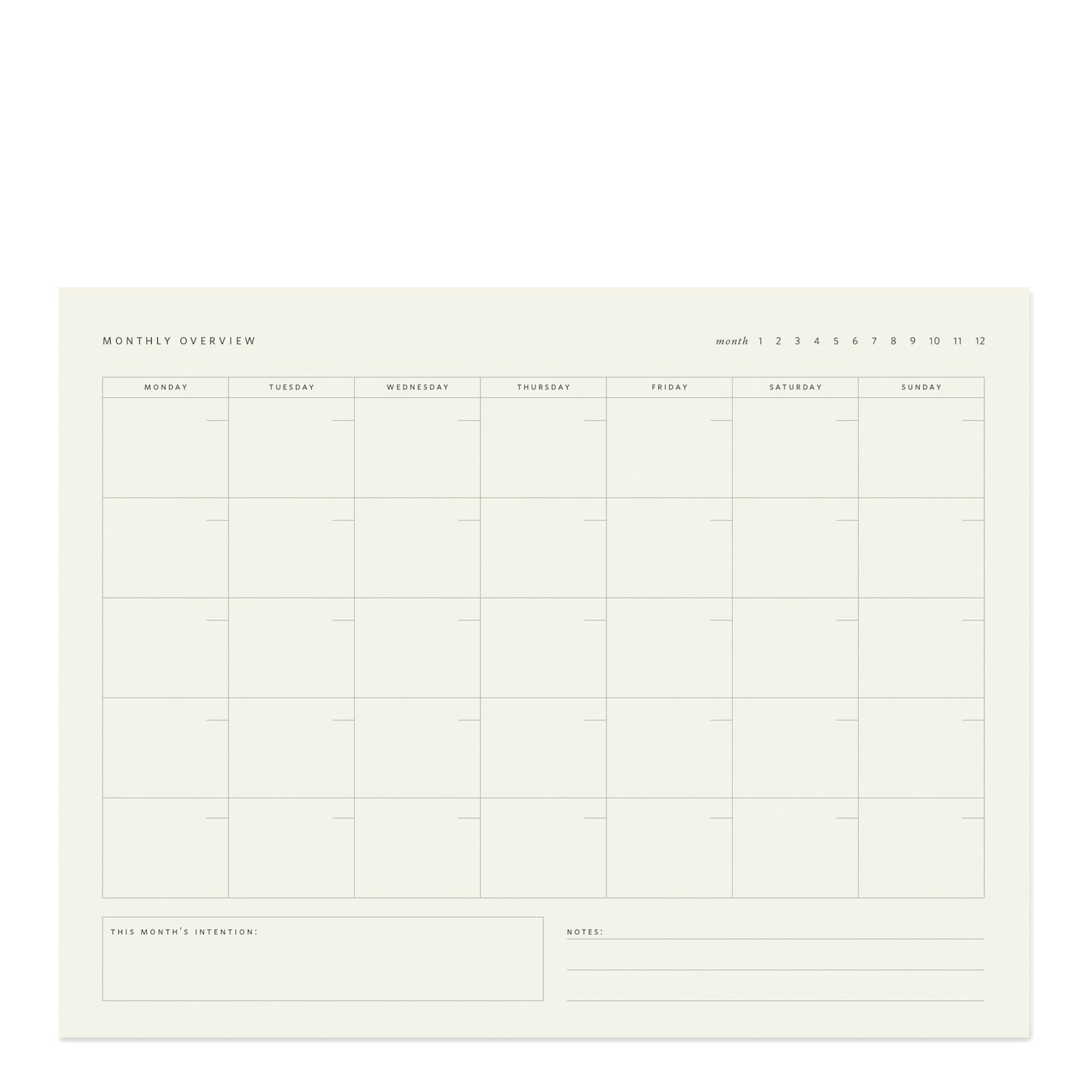 Monthly Overview Notepad // Monthly Organizer, Monthly Planner, Monthly ...