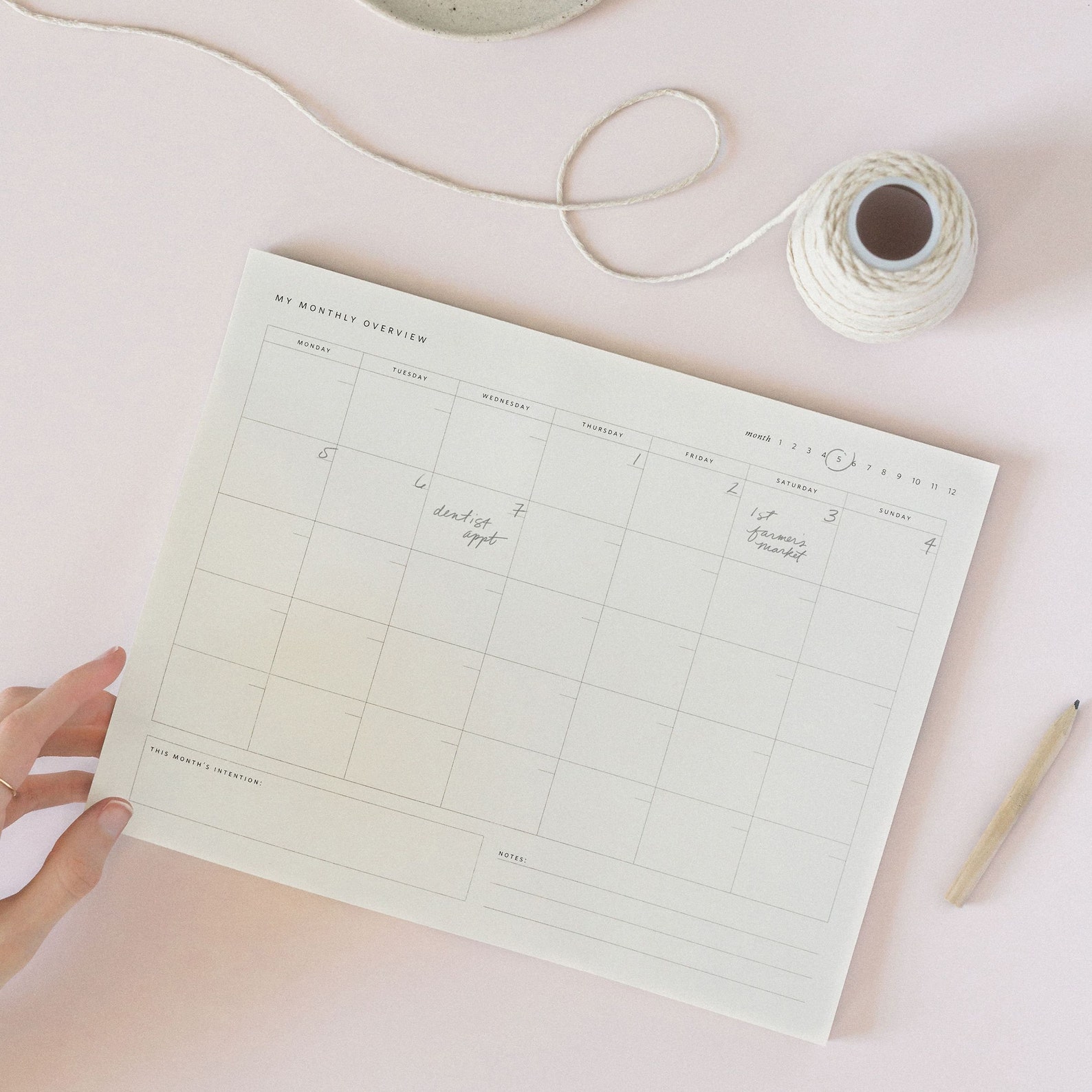 Monthly Overview Notepad // Monthly Organizer, Monthly Planner, Monthly ...