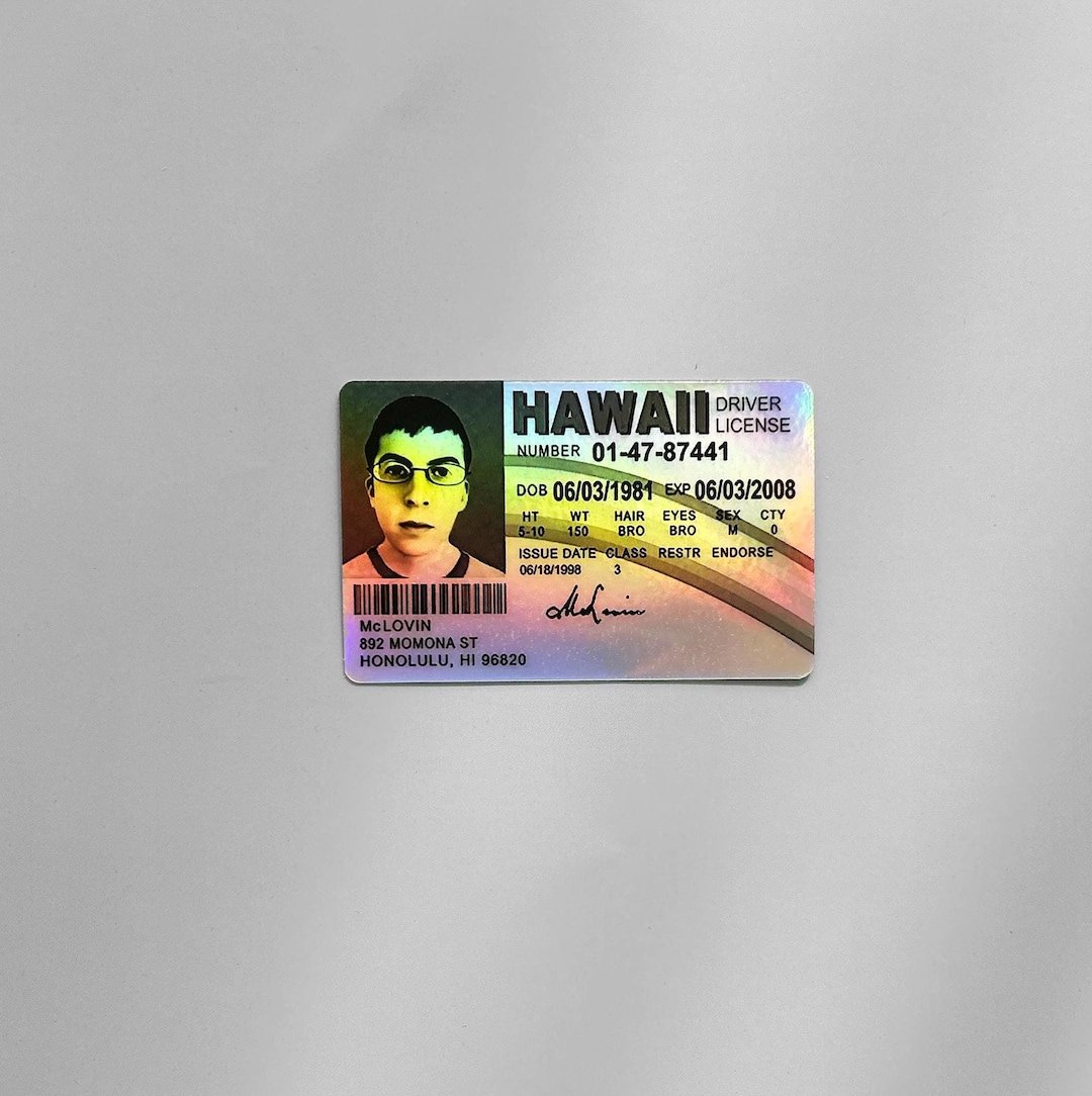 Superbad Movie Mclovin ID Card Holographic Sticker - Etsy