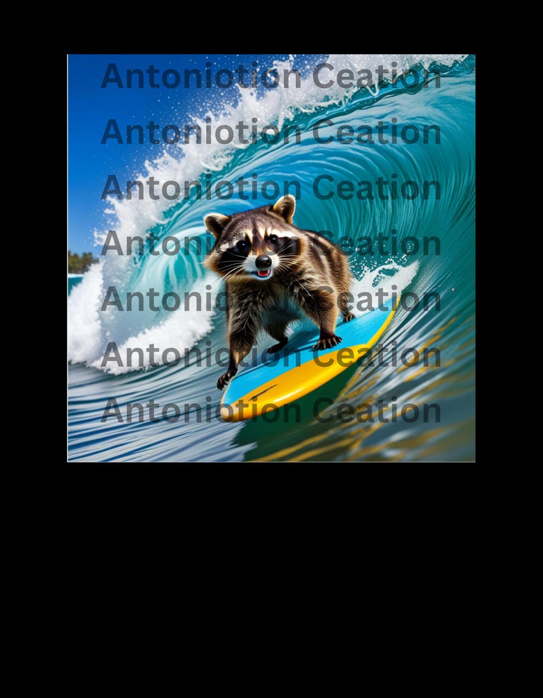 Surfing Racoon PNG - Etsy