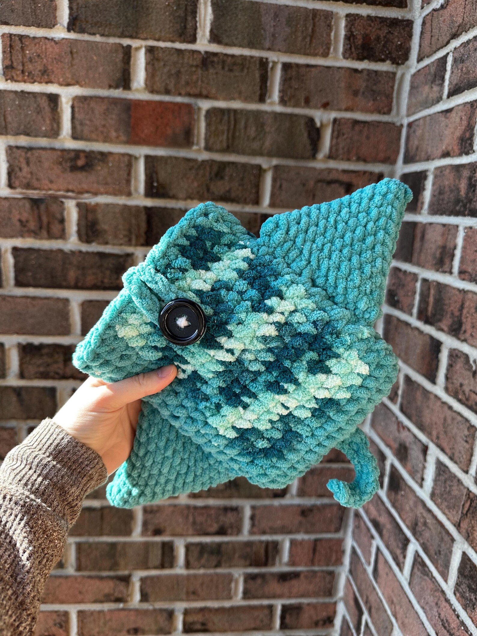 Sea Glass Blue Stingray Kindle Sleeve, Crochet Kindle Cover, Handmade ...
