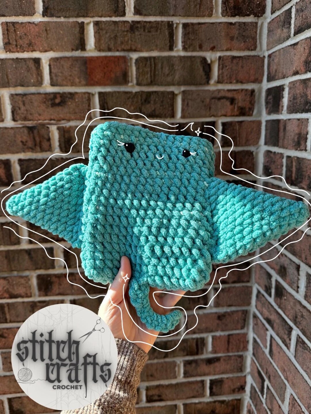 Sea Glass Blue Stingray Kindle Sleeve, Crochet Kindle Cover, Handmade ...