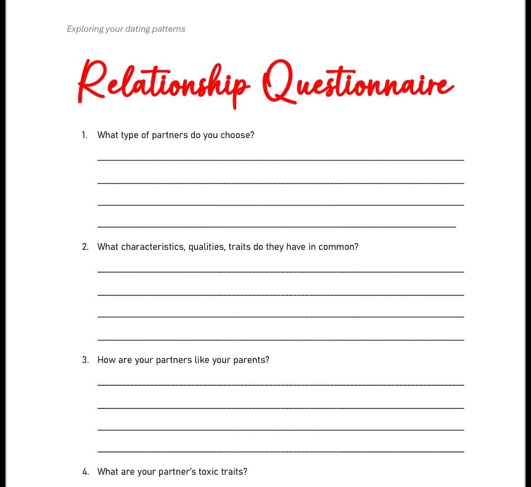 Relationship Questionnaire - Etsy