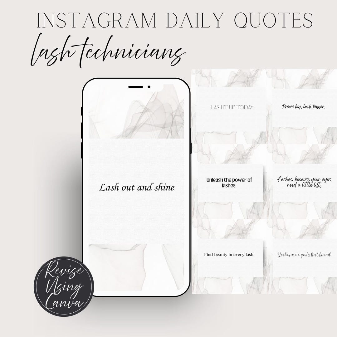 Daily Lash Quote Instagram Templates | Editable Canva Templates for ...