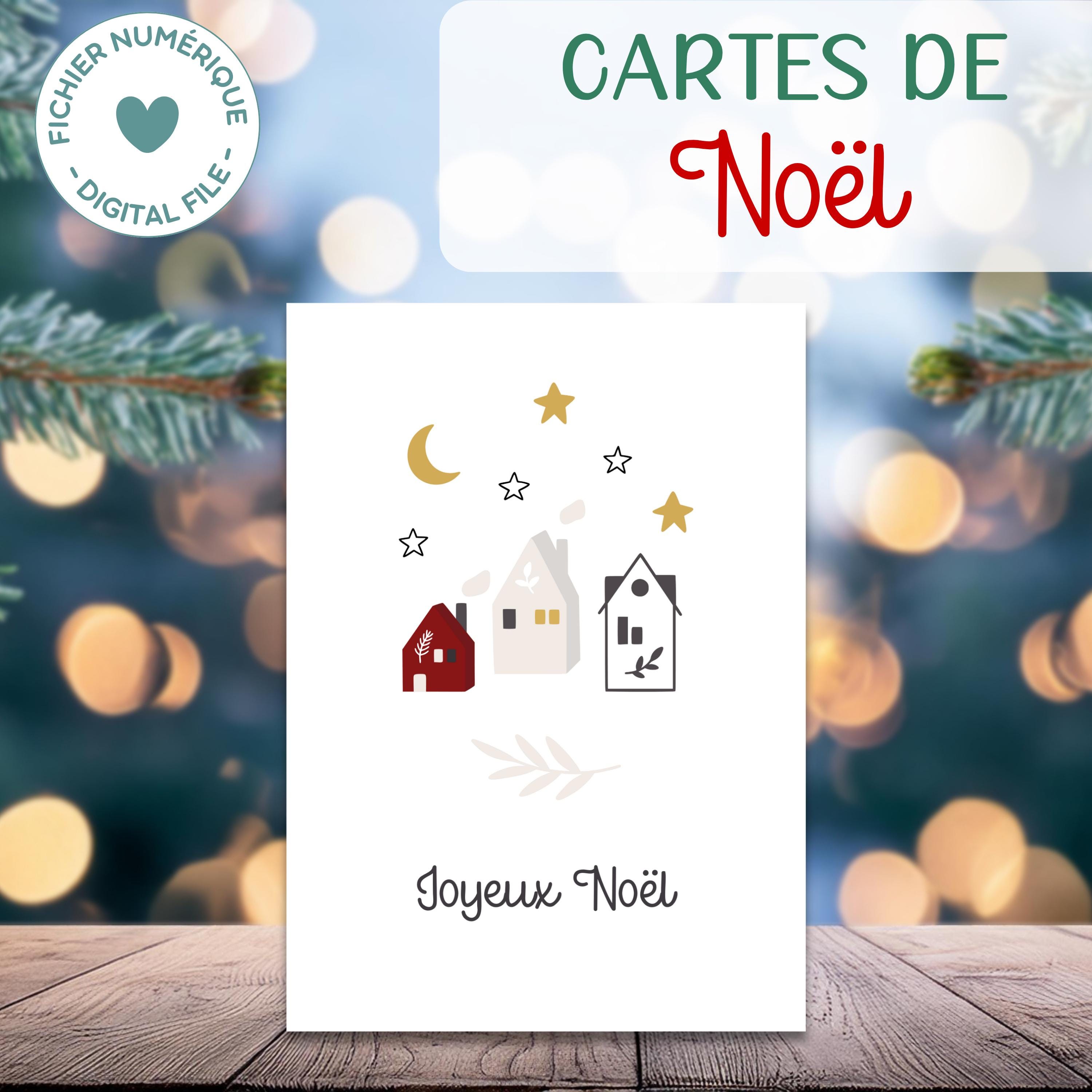 Christmas Cards, Minimalist Style | FRENCH | Printable DIY | Digital ...