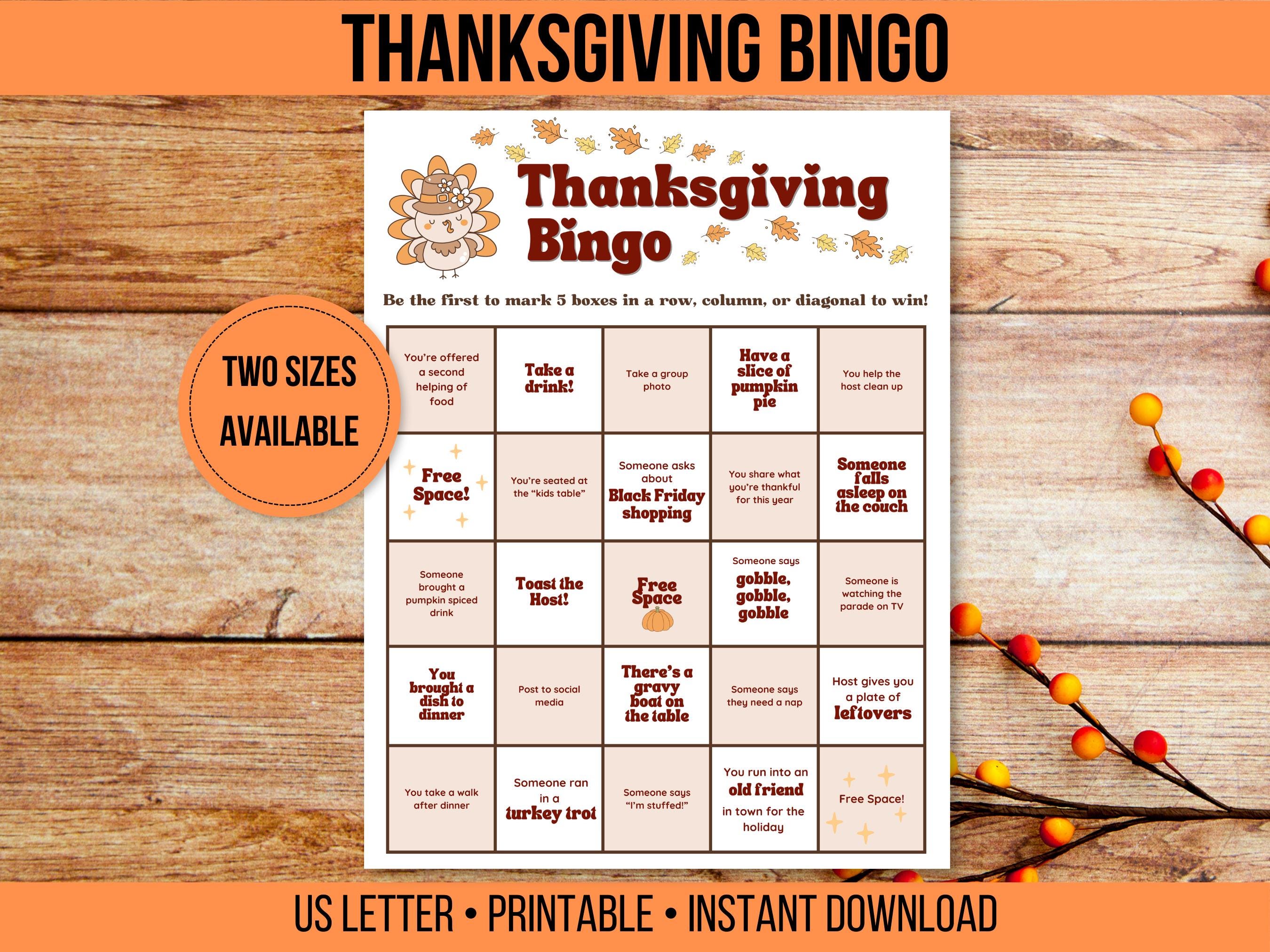Thanksgiving Bingo, Thanksgiving Game, Thanksgiving Activities for ...