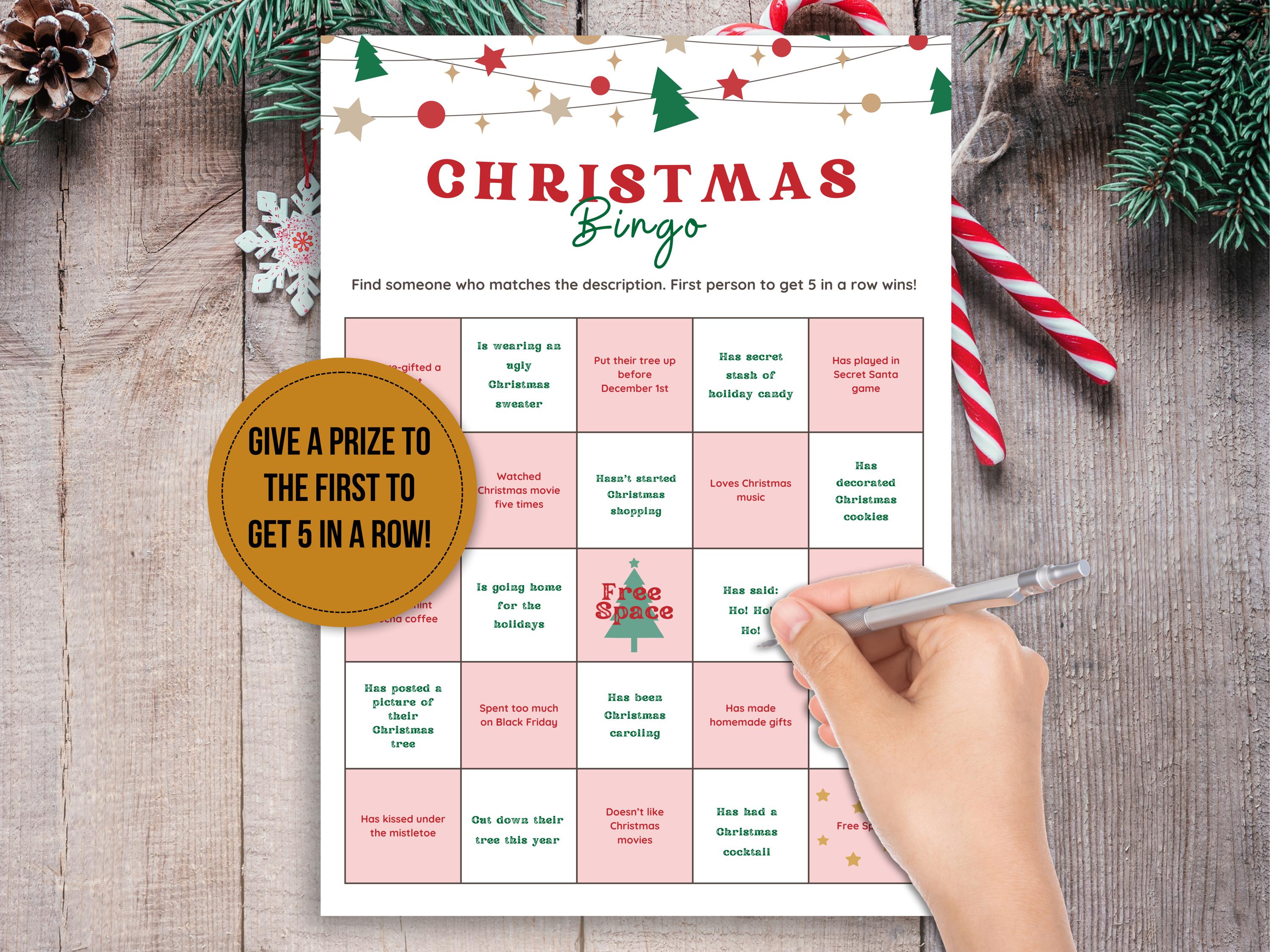 Christmas Bingo, Find the Guest Bingo, Christmas Game, Holiday Party ...