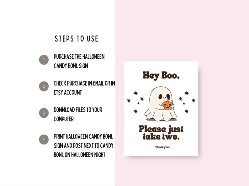 Printable Halloween Candy Bowl Sign, Trick or Treat Candy Bowl Sign ...