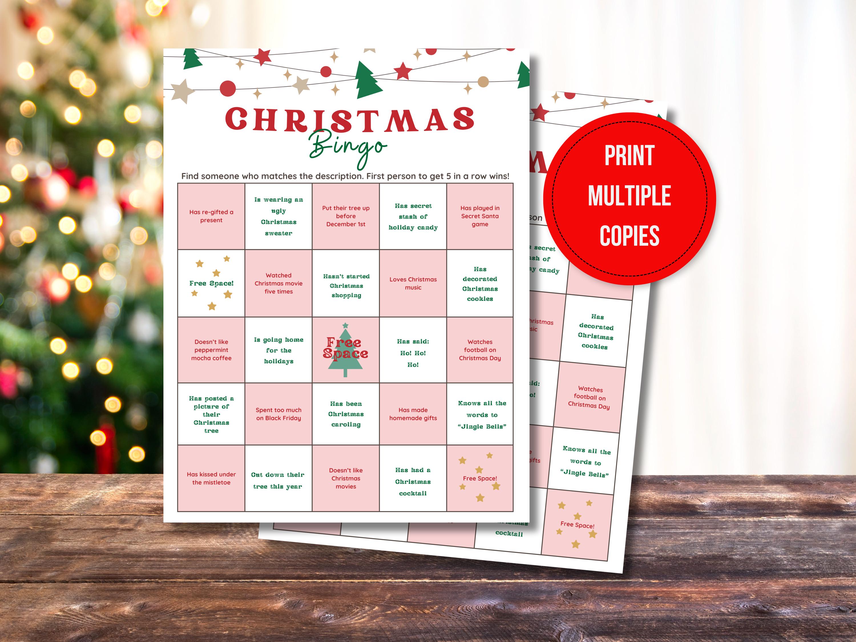 Christmas Bingo, Find the Guest Bingo, Christmas Game, Holiday Party ...