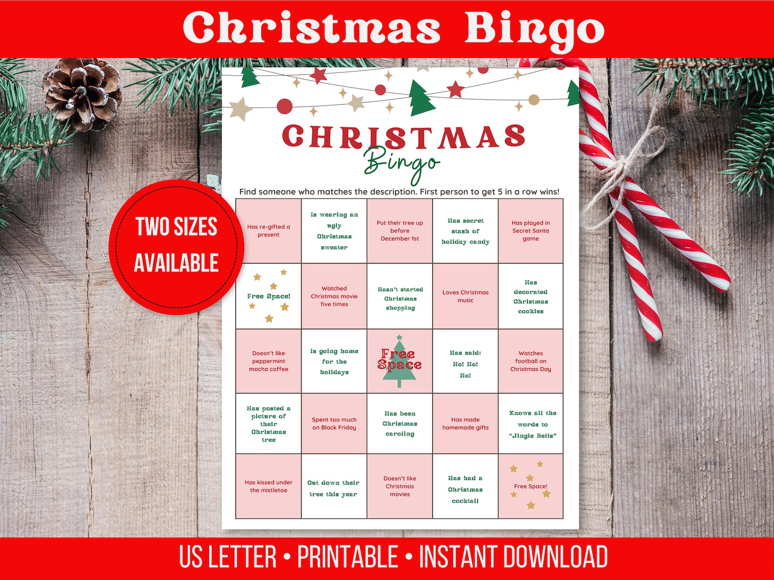 Christmas Bingo, Find the Guest Bingo, Christmas Game, Holiday Party ...