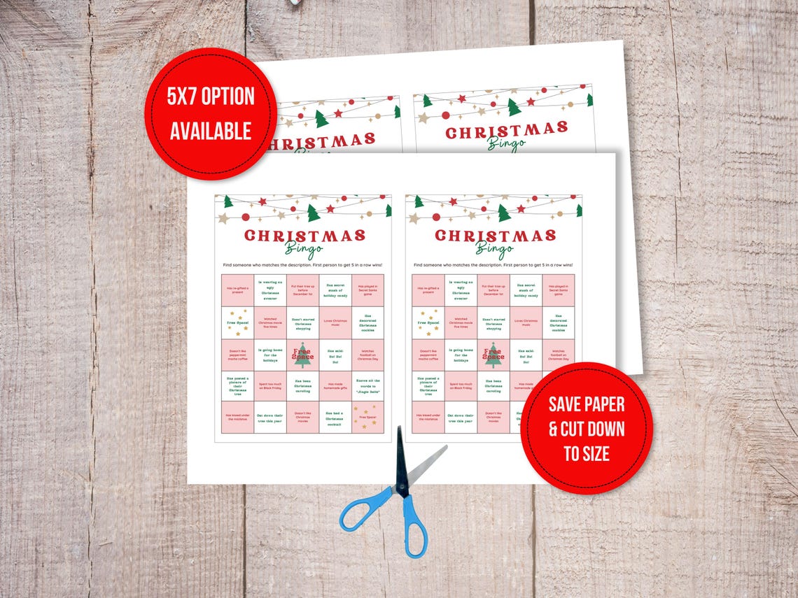 Christmas Bingo, Find the Guest Bingo, Christmas Game, Holiday Party ...