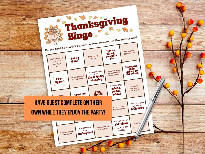 Thanksgiving Bingo, Thanksgiving Game, Thanksgiving Activities for ...